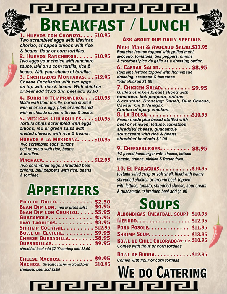 MENU ADOBE 1 - El Adobe Cafe