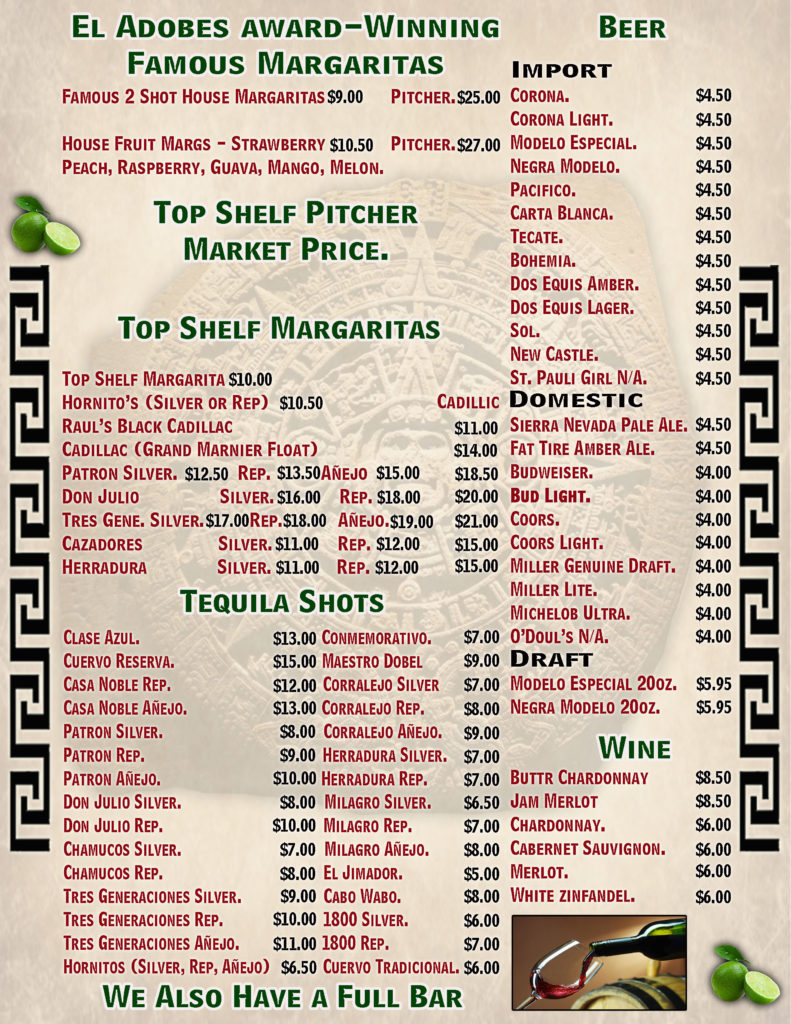 MENU ADOBE 5 - El Adobe Cafe